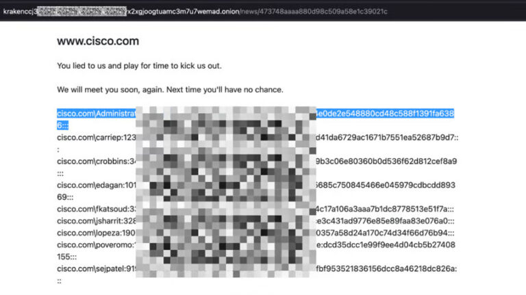 Cisco Data Breach - Leaks Active Directory Credentials